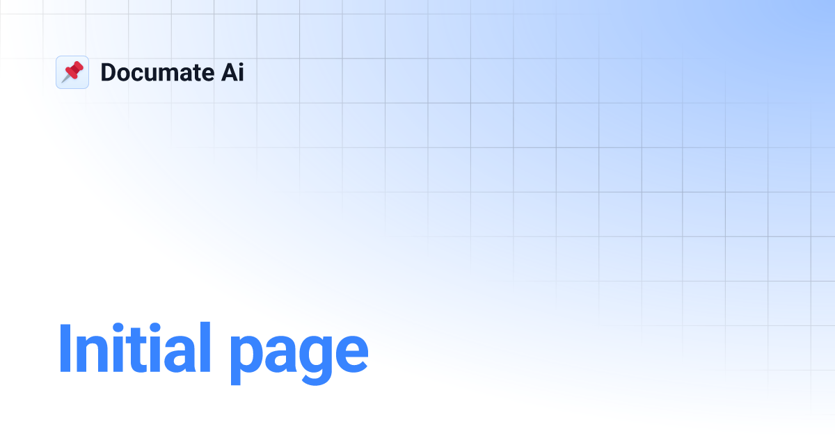Initial page | Documate Ai